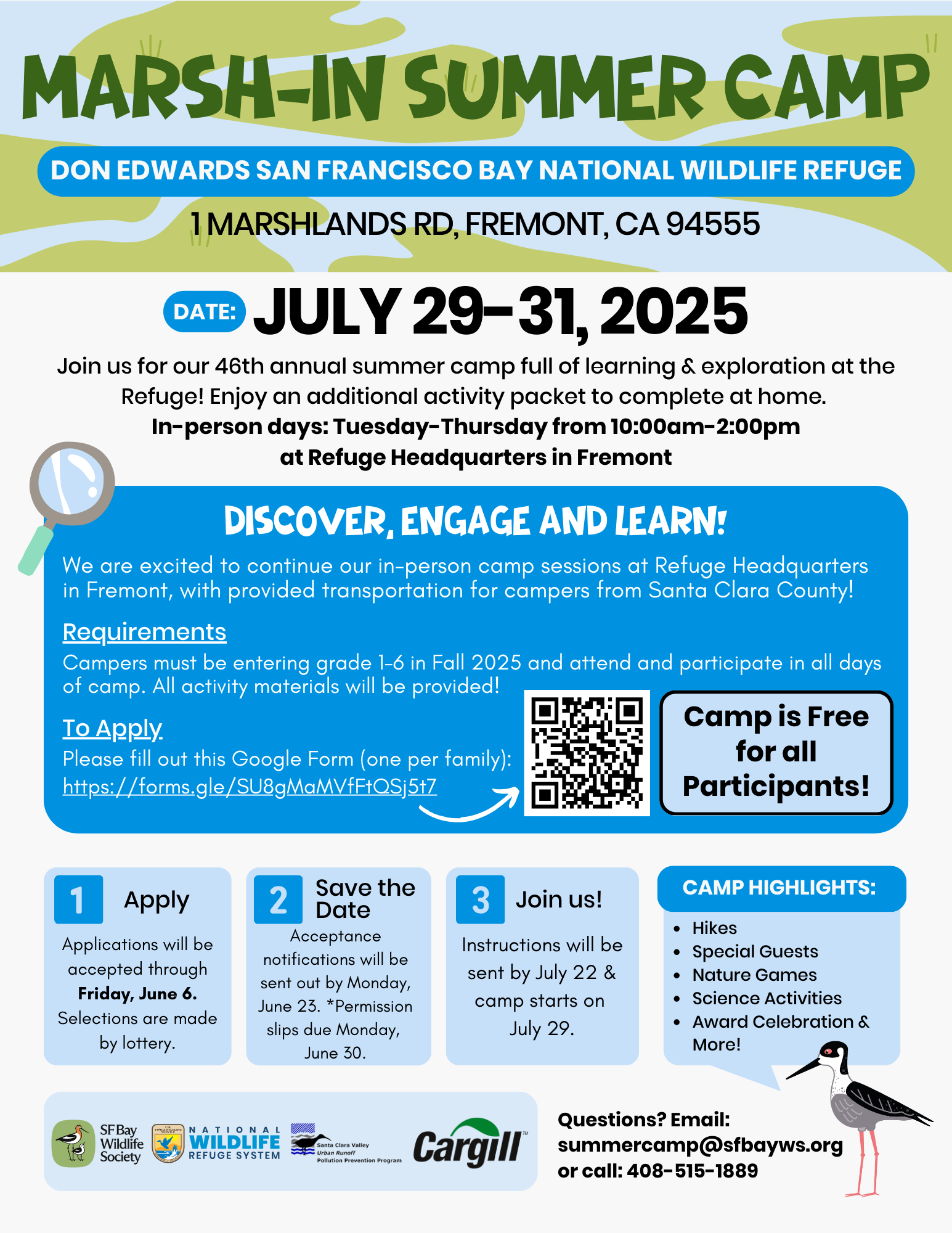 Marsh-In Summer Camp 2025! | July 29-31, 2025 - San Francisco Bay ...